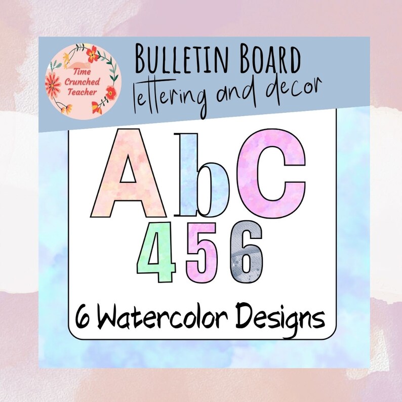 Printable Bulletin Board Lettering | Watercolor Bulletin Board ...