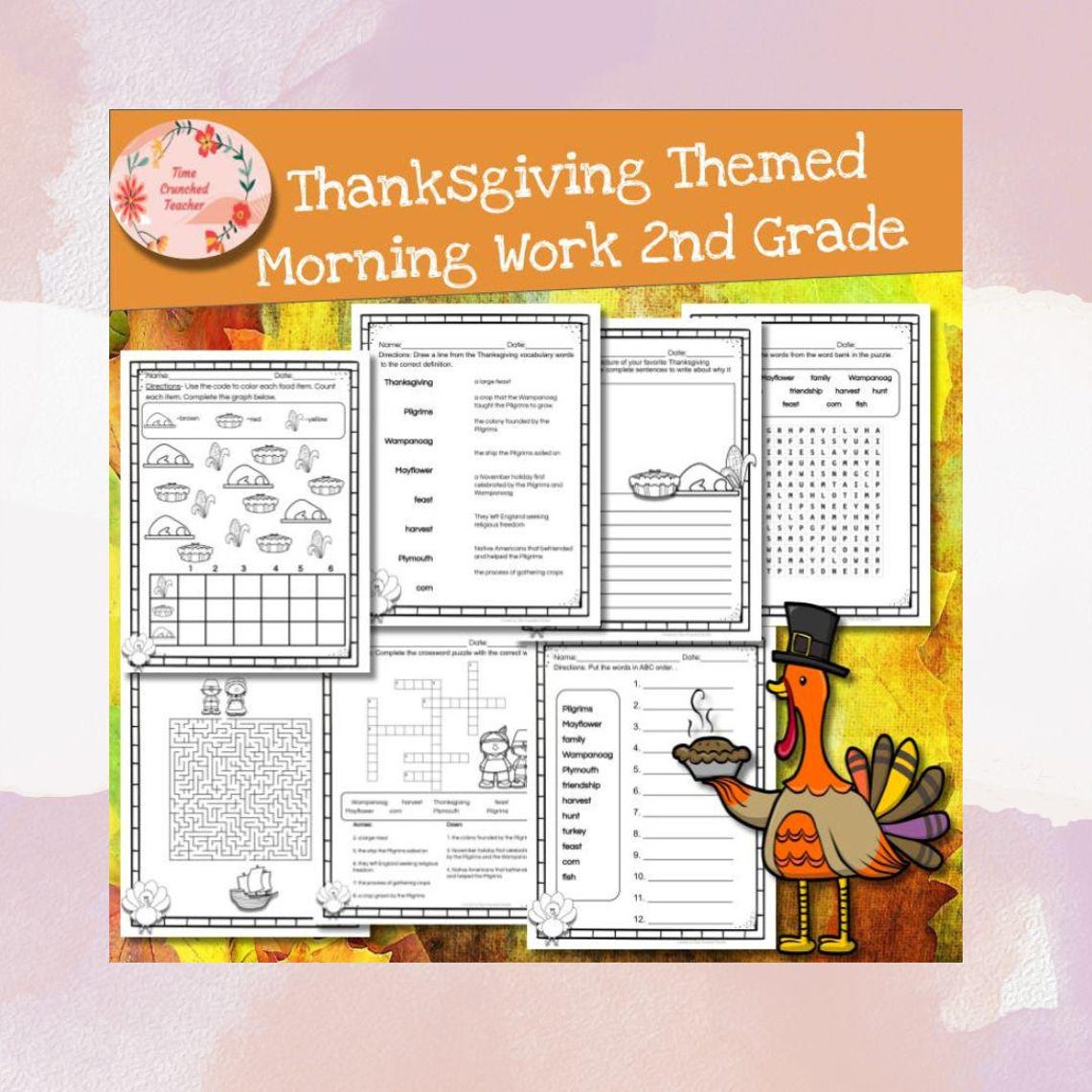 Printable Thanksgiving Morning Work | Printable Thanksgiving Worksheets ...