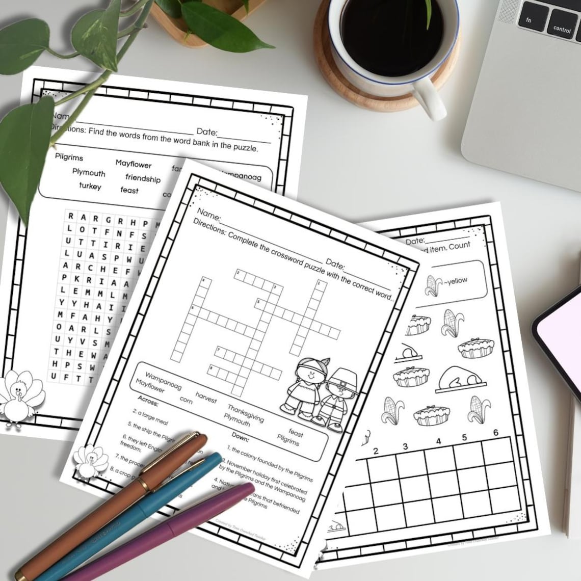 Printable Thanksgiving Morning Work | Printable Thanksgiving Worksheets ...