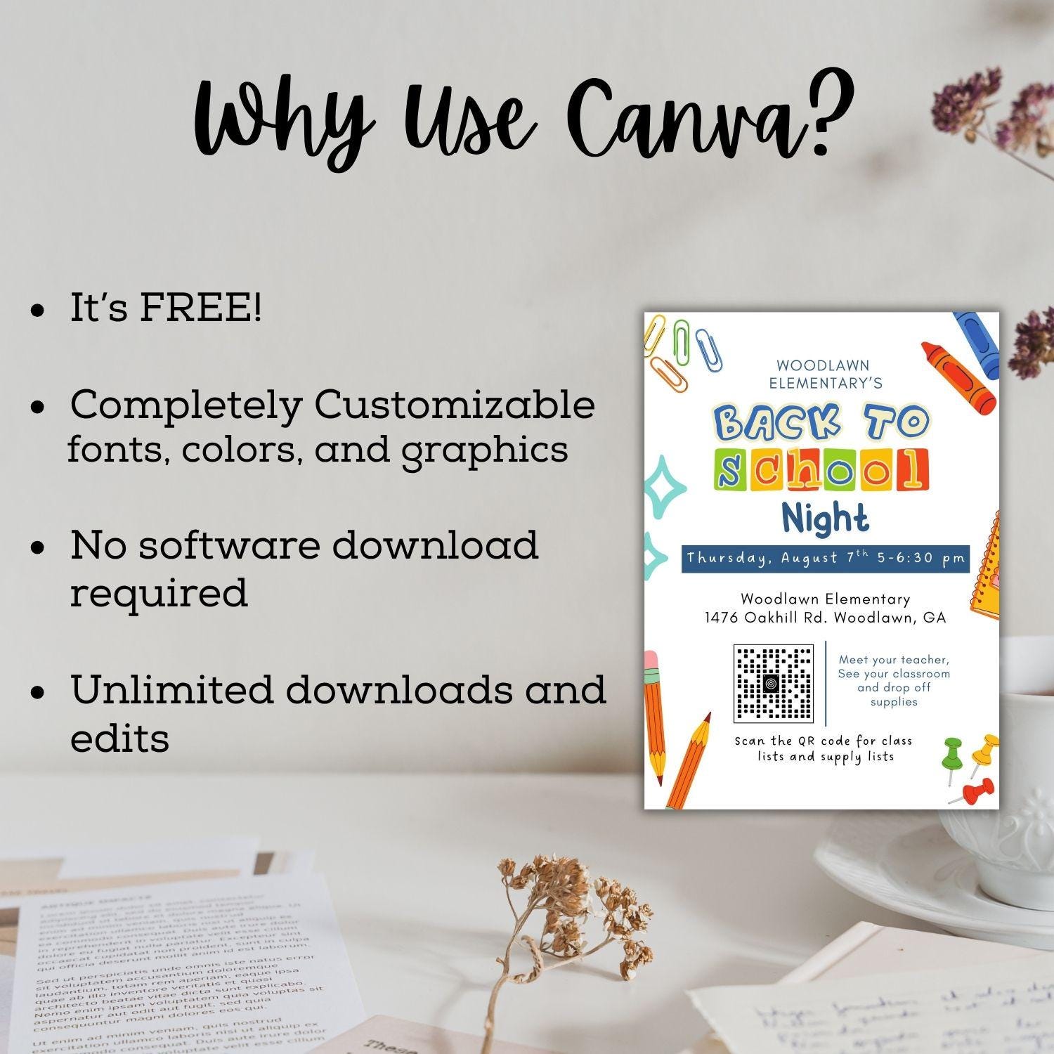 Printable Back to School Night Invitation | Back to School | Editable ...