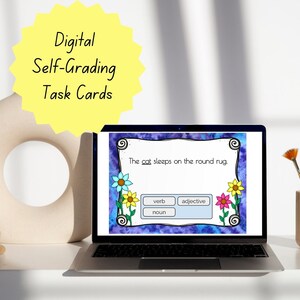 1st Grade Grammar | Verbs, Nouns, & Adjectives | Digital Boom Cards ...