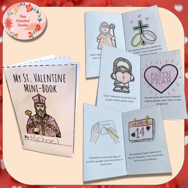 Printable Saint Valentine Mini Book | Valentine Activity for Kids ...