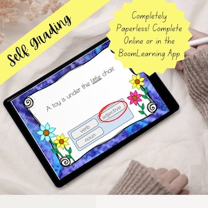 1st Grade Grammar | Verbs, Nouns, & Adjectives | Digital Boom Cards ...