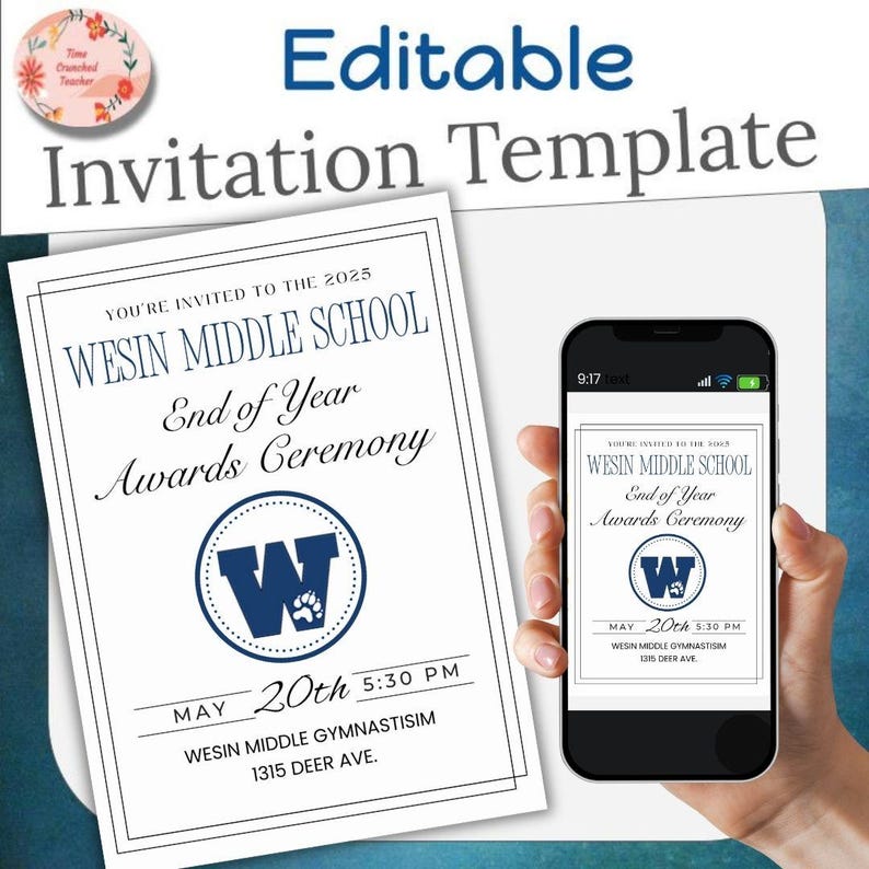 Printable Awards Ceremony Invitation | End of the School Year ...