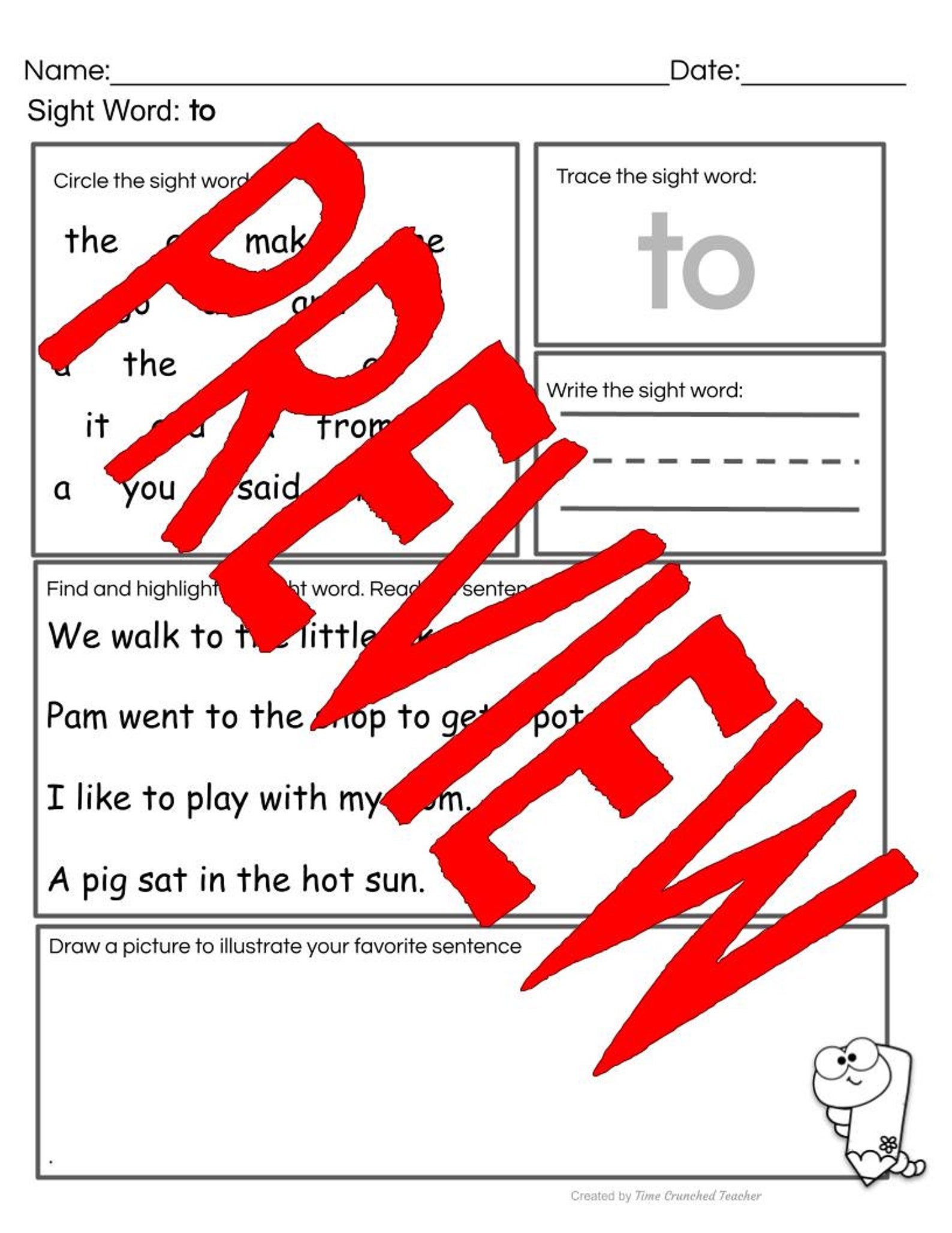 Kindergarten Sight Words | Fry's Words 1-5 | Printable Sight Word ...