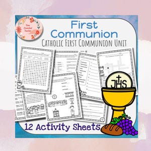 Printable Catholic First Communion Unit: 10 Pages of First Eucharist ...