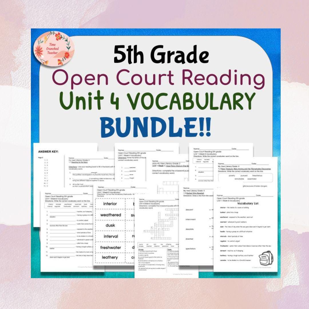 Open Court Reading | 5th Grade Open Court Reading Unit 4 Vocabulary ...