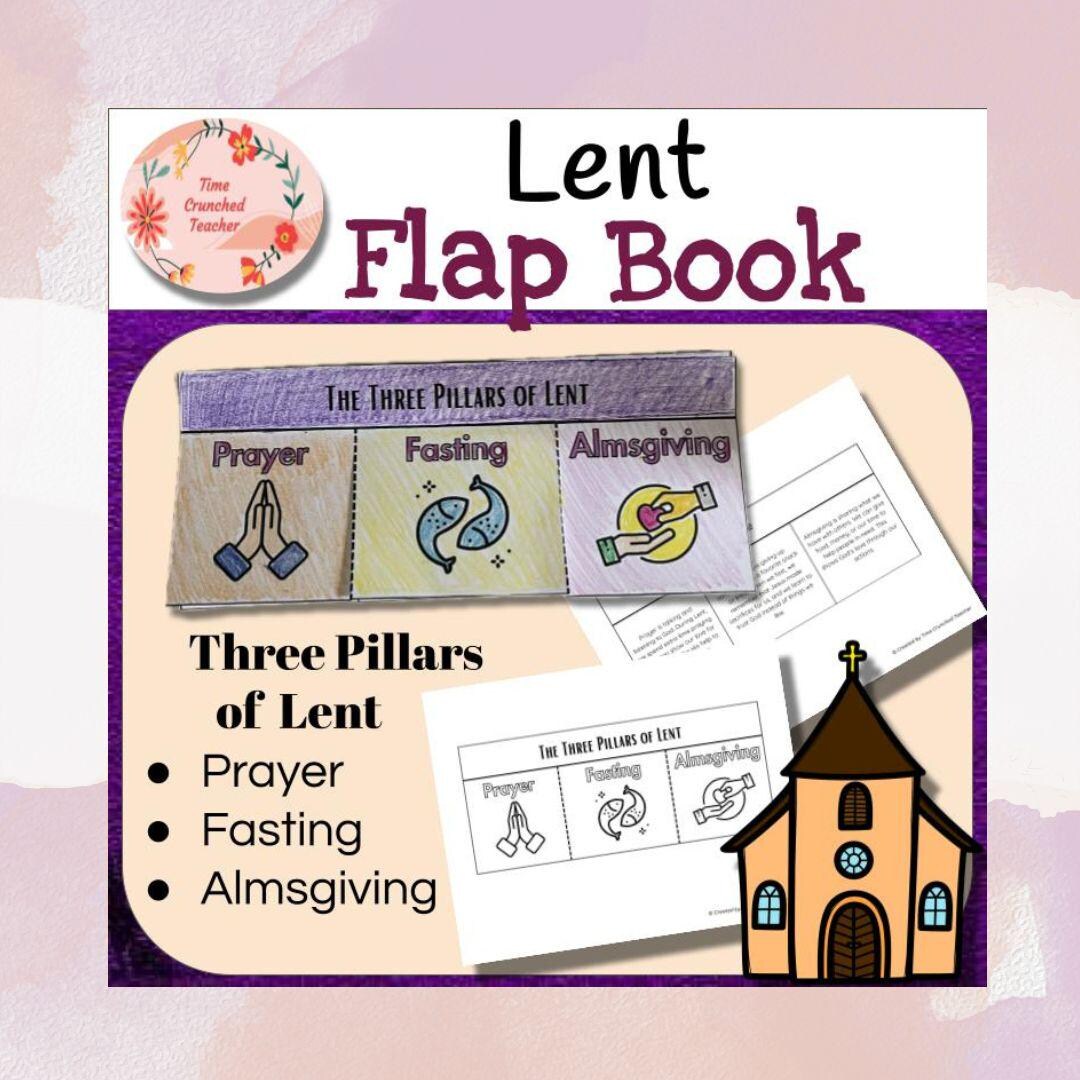Printable Catholic Lent Flap Book | Three Pillars of Lent Lift A Flap ...