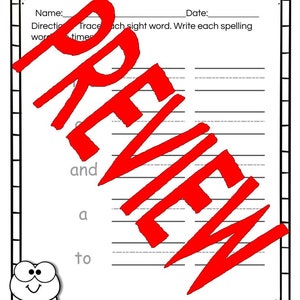 Kindergarten Sight Words | Fry's Words 1-5 | Printable Sight Word ...