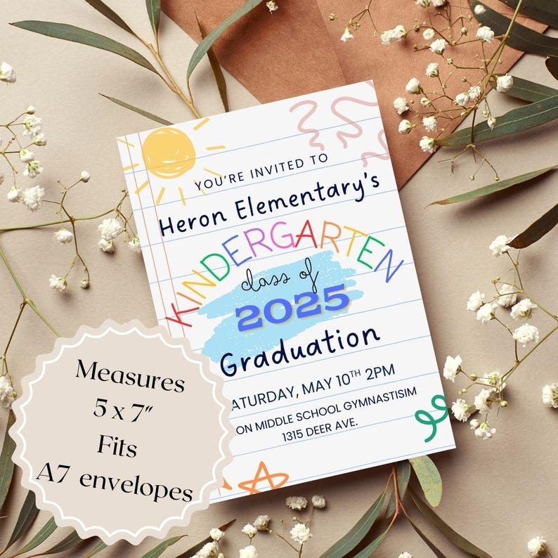 Printable Graduation Invitation | Kindergarten Graduation | Editable ...