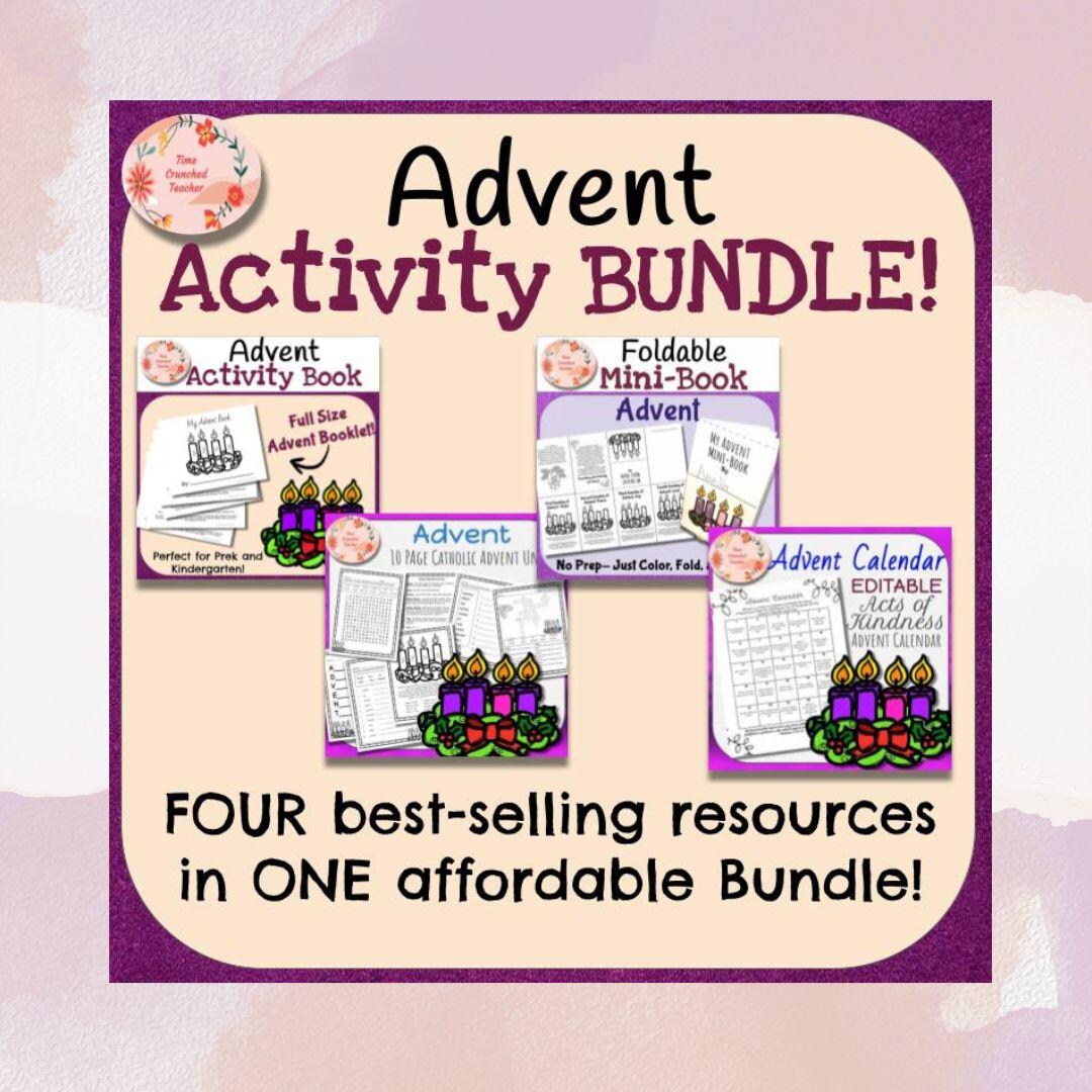 Printable Catholic Advent Activity BUNDLE | Mini-book, Advent Booklet ...