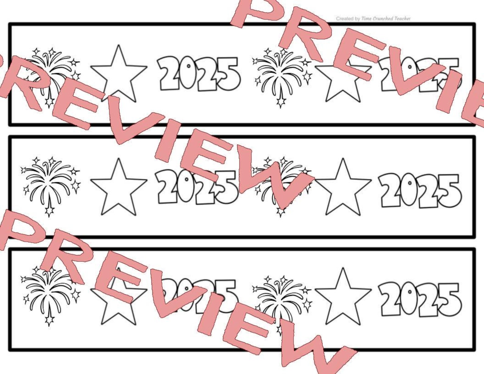 Printable Happy New Year 2025 Headbands | 3 Designs | New Year Craft ...