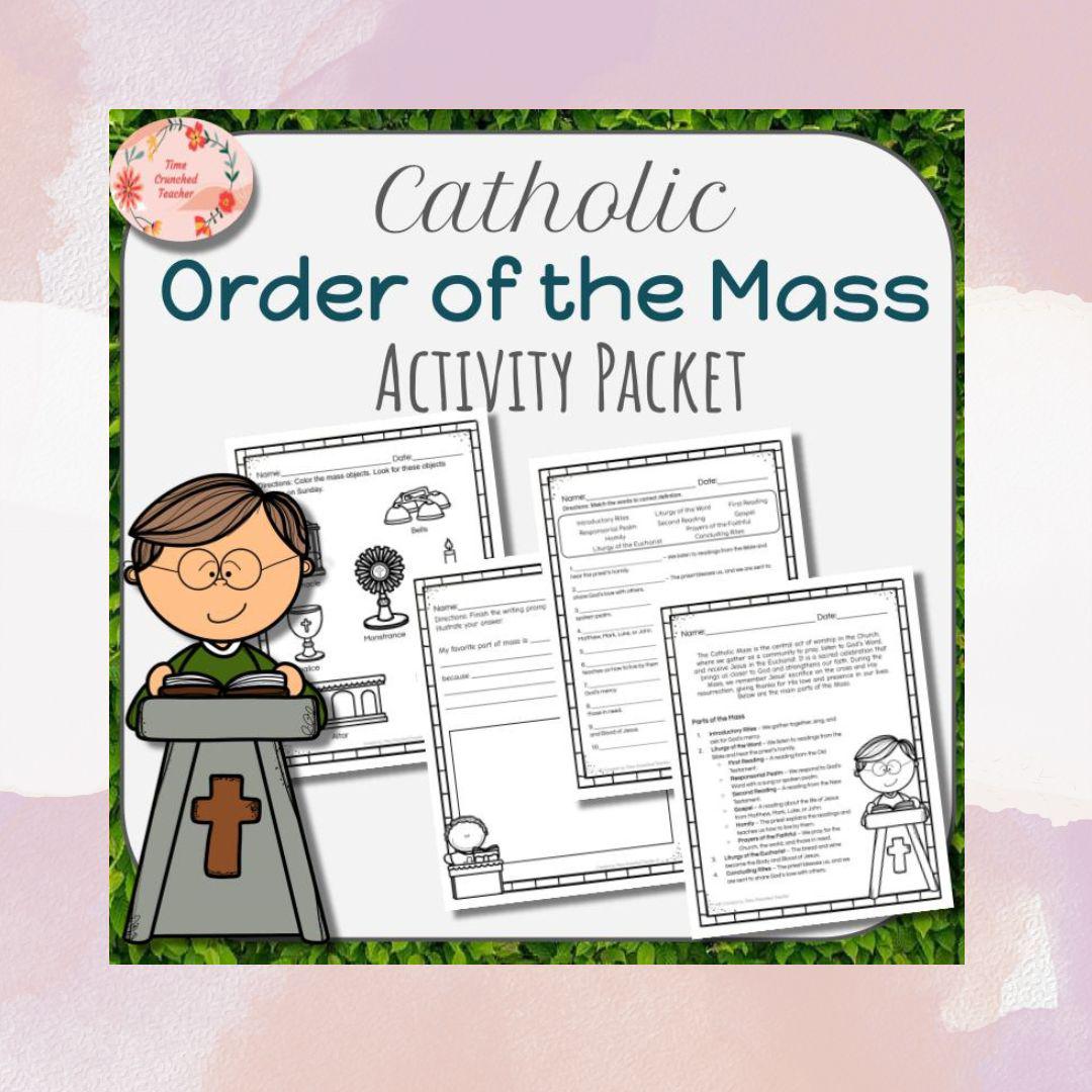Printable Catholic Order of the Mass Activity Packet for Kids ...