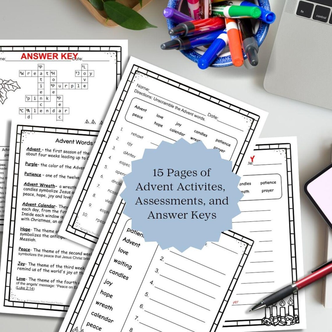 Printable Catholic Advent Unit: 10 Pages of Advent Activities With ...