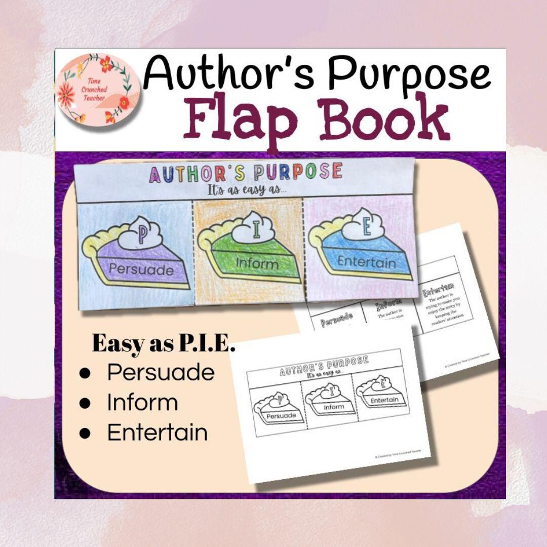 Printable Author's Purpose Flap Book: Persuade, Inform, Entertain ...