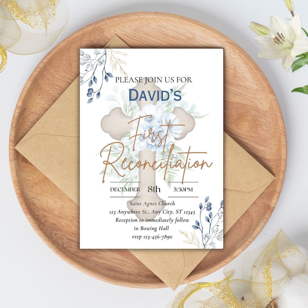 Printable First Reconciliation Invitation | Reconciliation Card ...