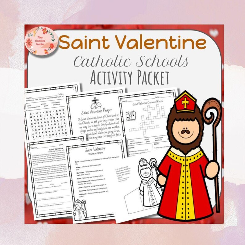 Printable Saint Valentine Unit | 6 Pages of No Prep St. Valentine ...