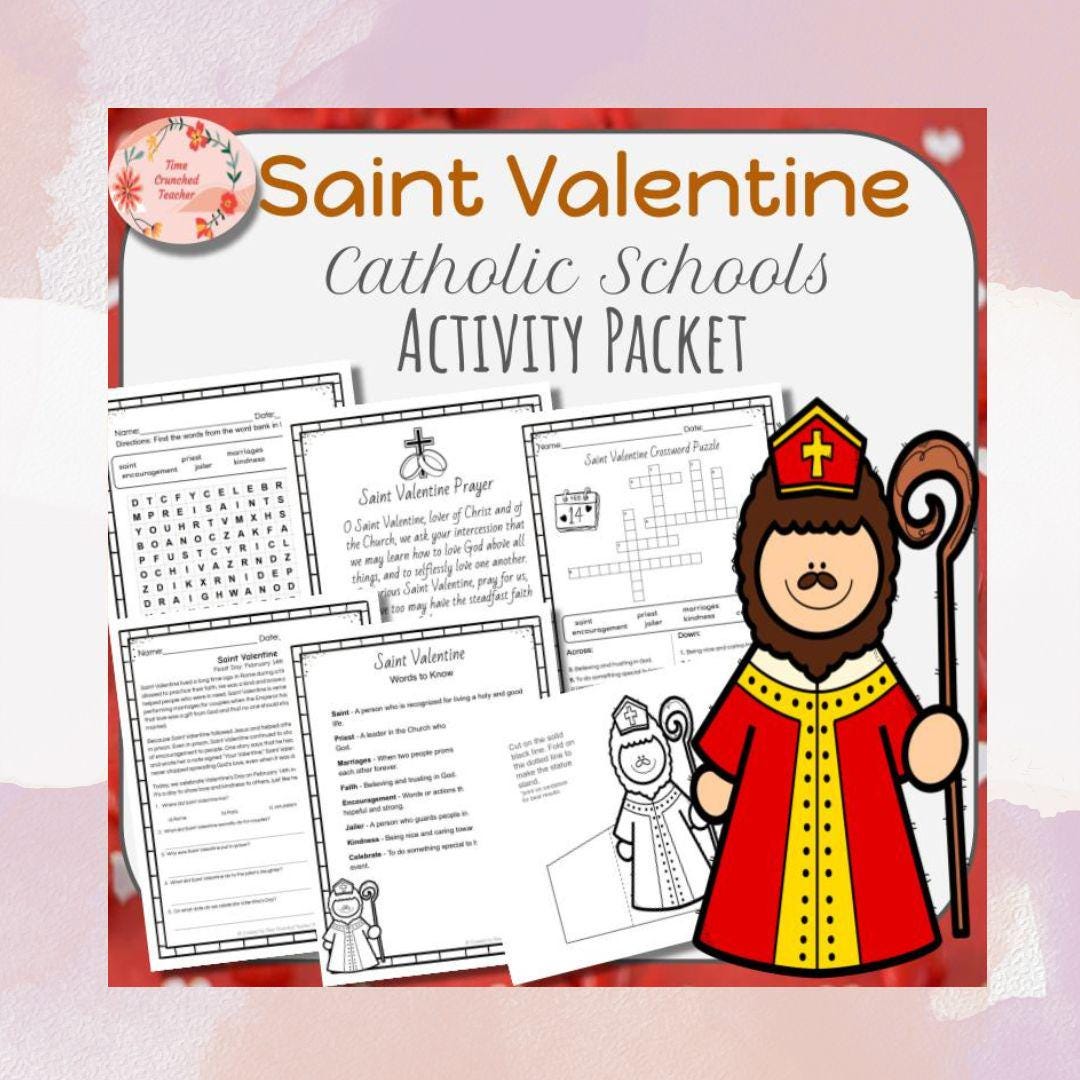 Printable Saint Valentine Unit | 6 Pages of No Prep St. Valentine ...