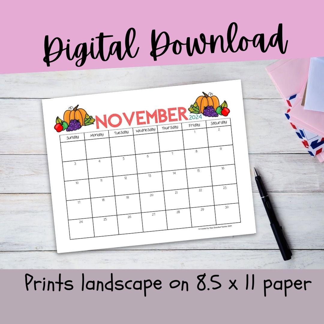 Printable November 2024 Calendar | November 2024 Calendar ...