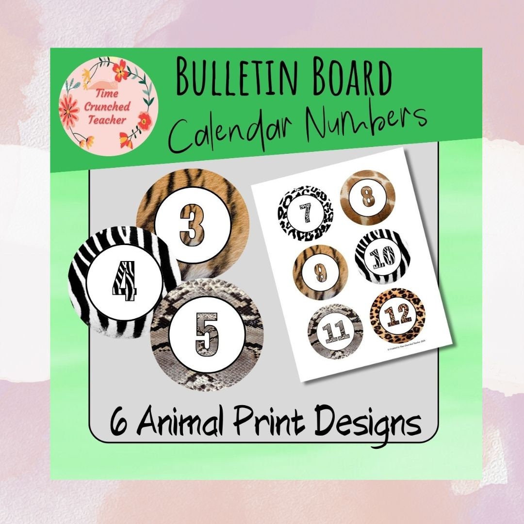 Animal Print Calendar Numbers | Numbers 1-31 | Just Print and Go ...