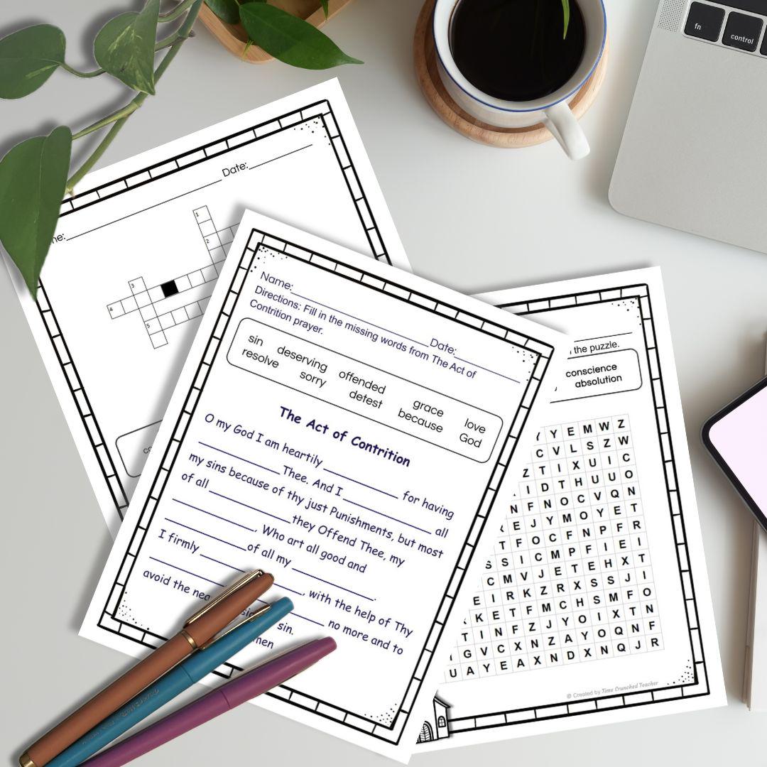 Printable Catholic First Reconciliation Unit: 10 Pages of First ...