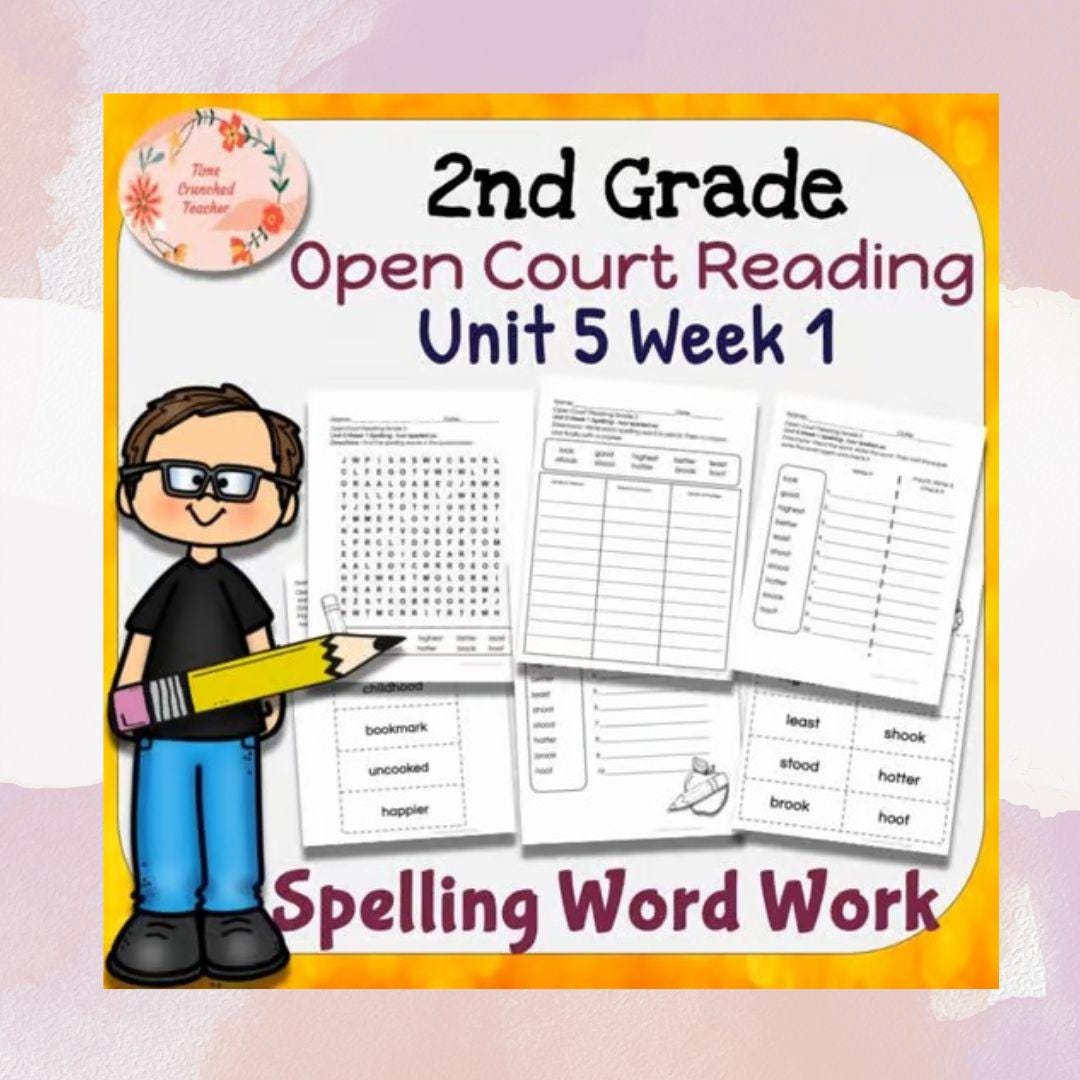 2nd Grade Open Court Reading Spelling: Unit 5 Week 1 (digital Download ...
