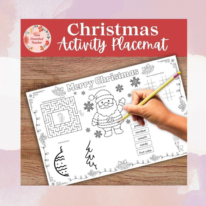 Printable Christmas Activity Placemat | Kids Christmas Craft ...