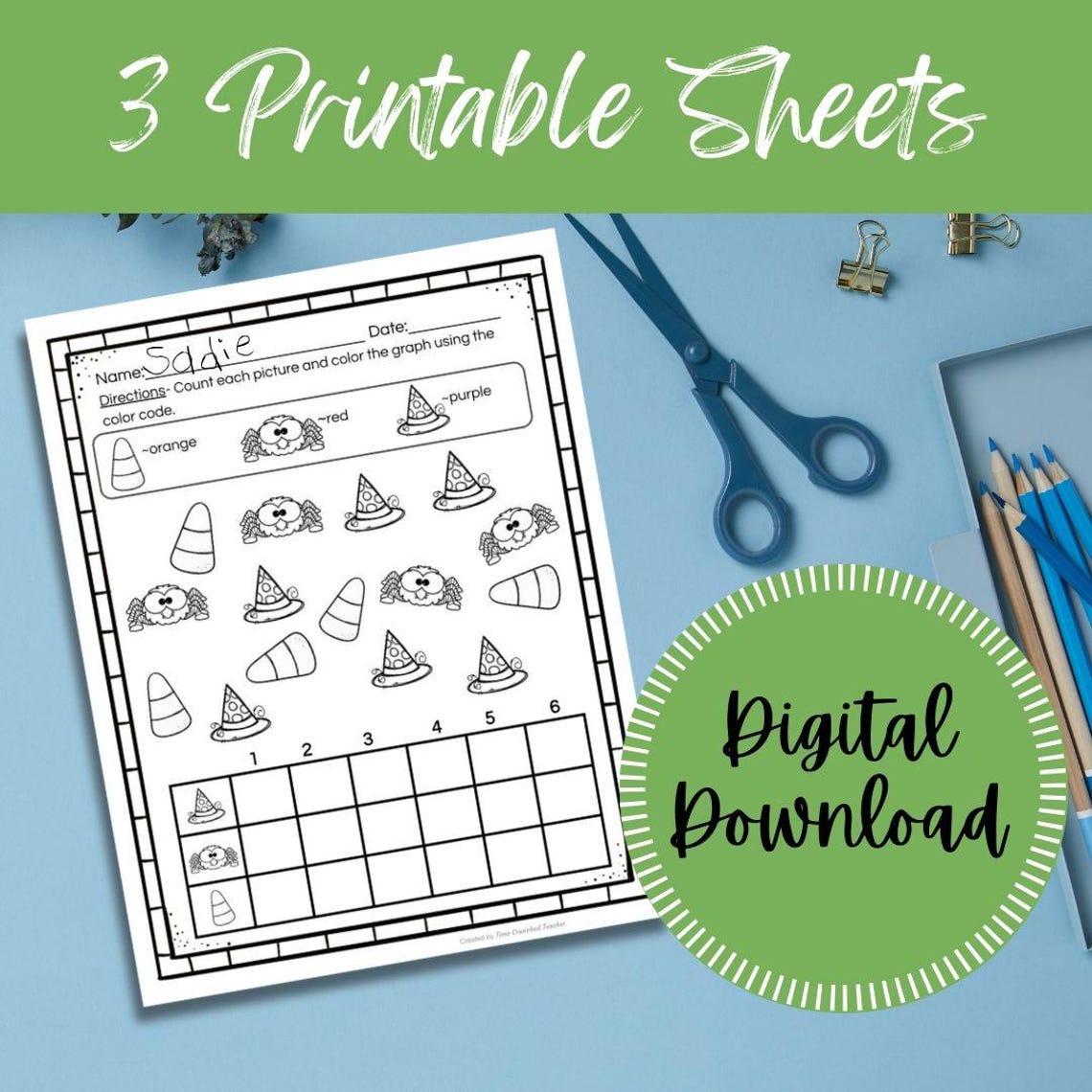 Printable Kindergarten Halloween Math Worksheets | Graphing Skills ...