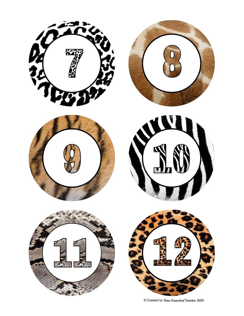 Animal Print Calendar Numbers | Numbers 1-31 | Just Print and Go ...
