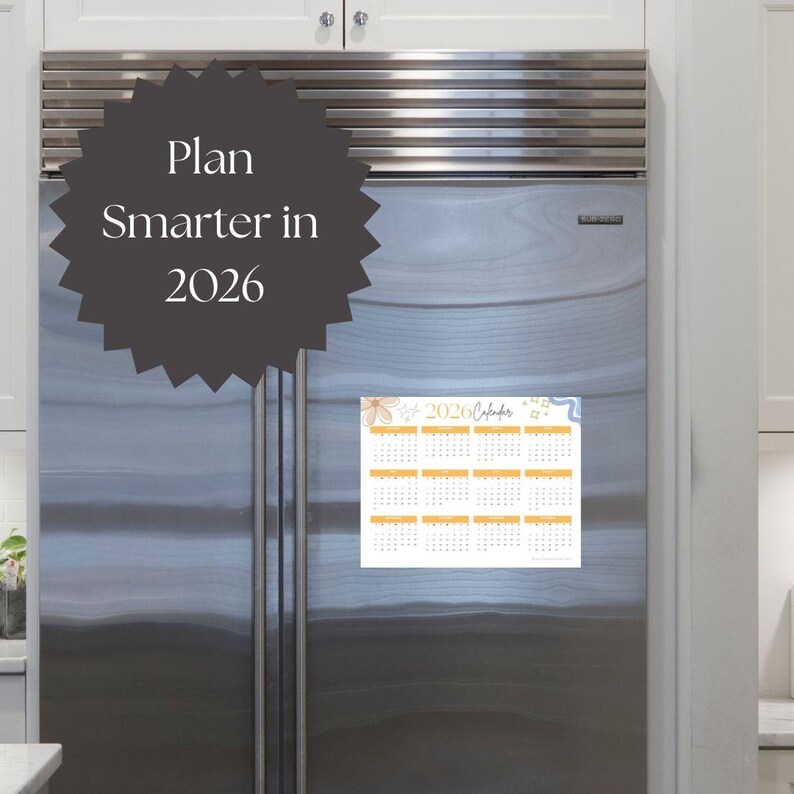 2026 Calendar | Single Page | Full Year Calendar | Desk Calendar | Wall ...