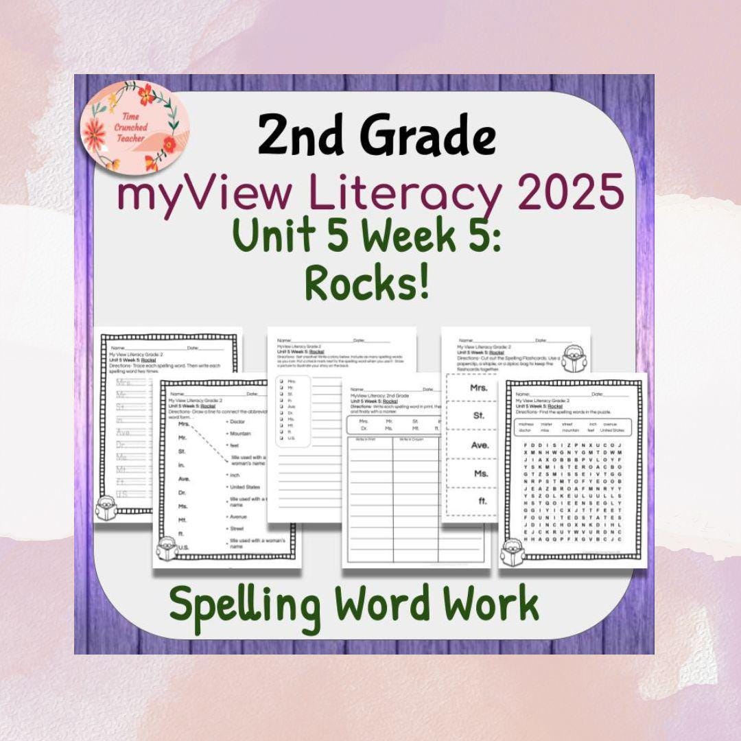 2nd Grade My View Literacy 2025 | | Spelling Words | 2nd Grade Reading ...
