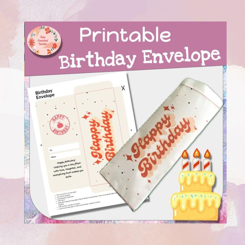 Printable Birthday Envelope | Printable Gift Card Holder | Printable ...