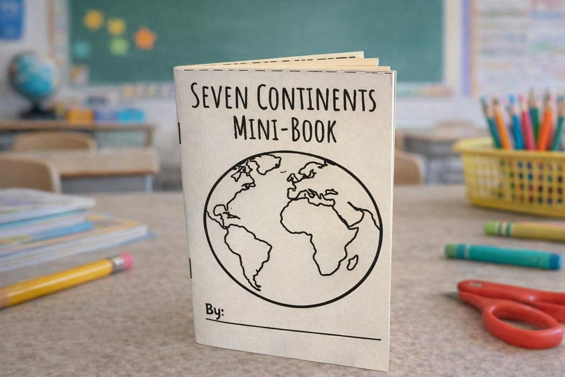 Printable Seven Continents Mini Book | Geography Activity for Kids ...