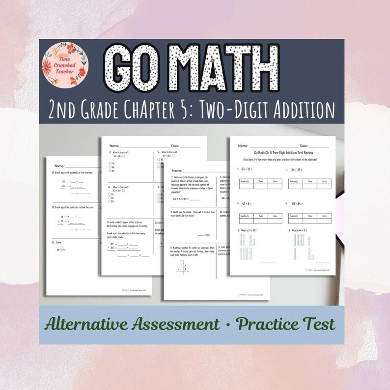 Printable 2nd Grade Go Math Ch. 5: Two Digit Addition | Math Practice ...