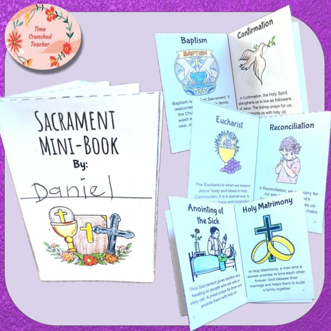 Printable Seven Sacraments Mini Book | Sacrament Activity for Kids ...