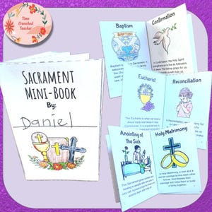 Printable Seven Sacraments Mini Book | Sacrament Activity for Kids ...