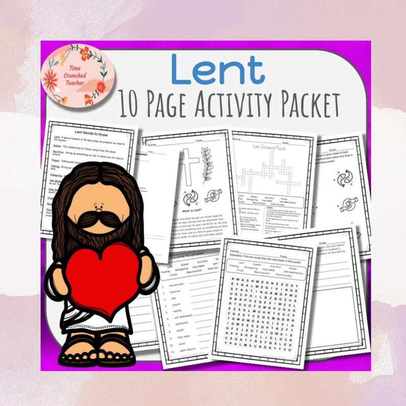 Printable Catholic Lent Unit: 10 Pages of Lent Activities for Kids ...