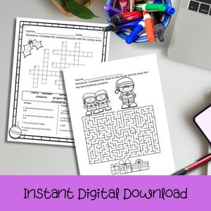 Printable Christmas Themed Activity Packet for Kids | Christmas Math ...