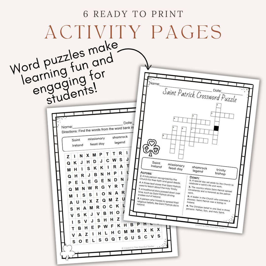 Printable Saint Patrick Unit | 6 Pages of No Prep St. Patrick ...