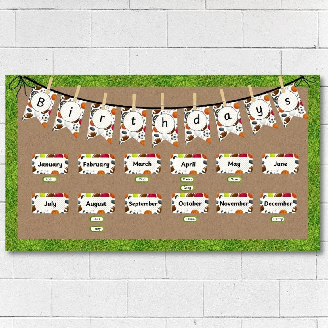 Printable Happy Birthday Bulletin Board Set | Classroom Birthday Board ...
