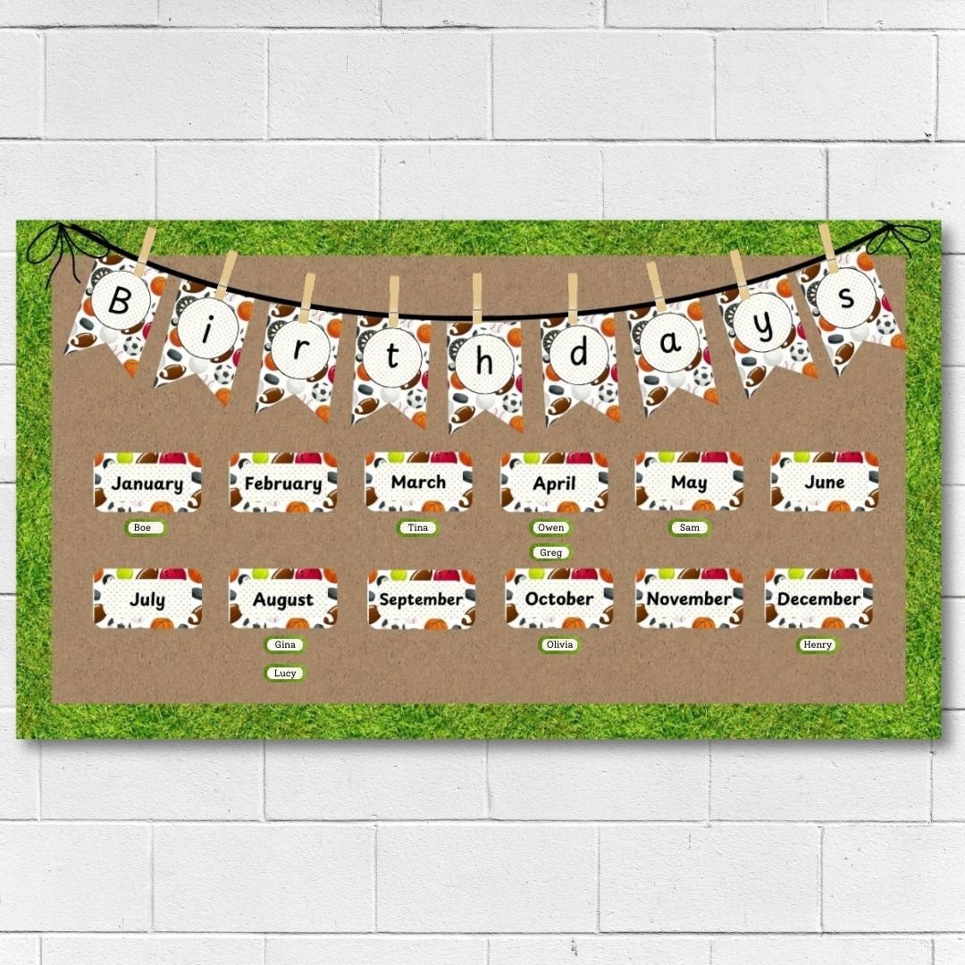 Printable Happy Birthday Bulletin Board Set | Classroom Birthday Board ...