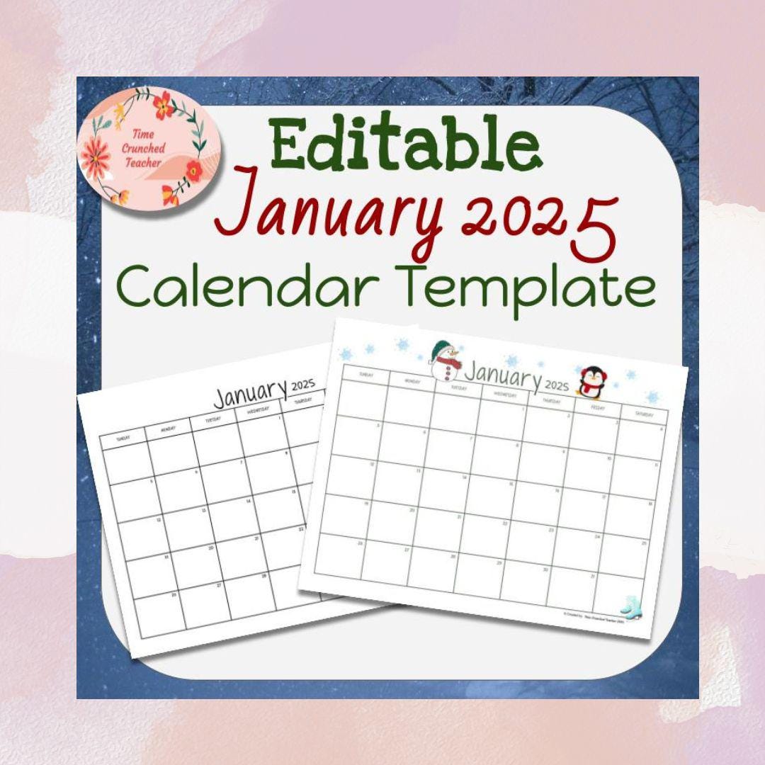 Printable January 2025 Calendar | January 2025 Calendar | Customizable ...