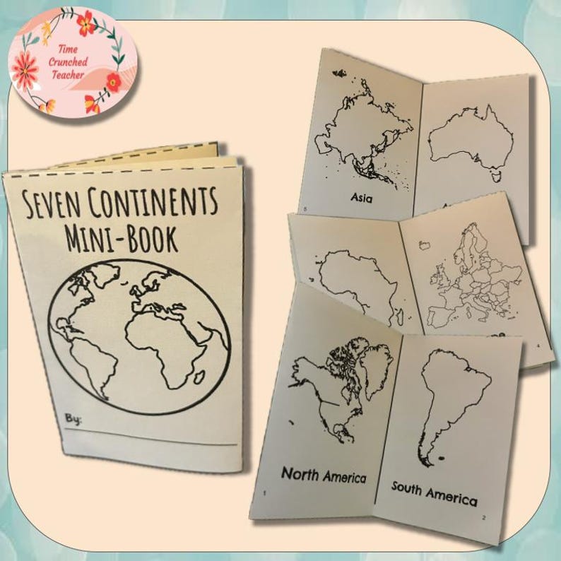 Printable Seven Continents Mini Book | Geography Activity for Kids ...