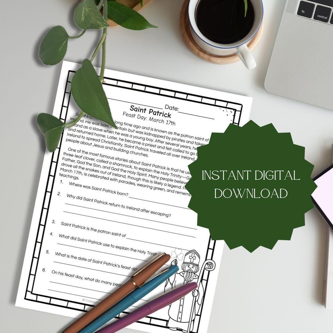 Printable Saint Patrick Unit | 6 Pages of No Prep St. Patrick ...