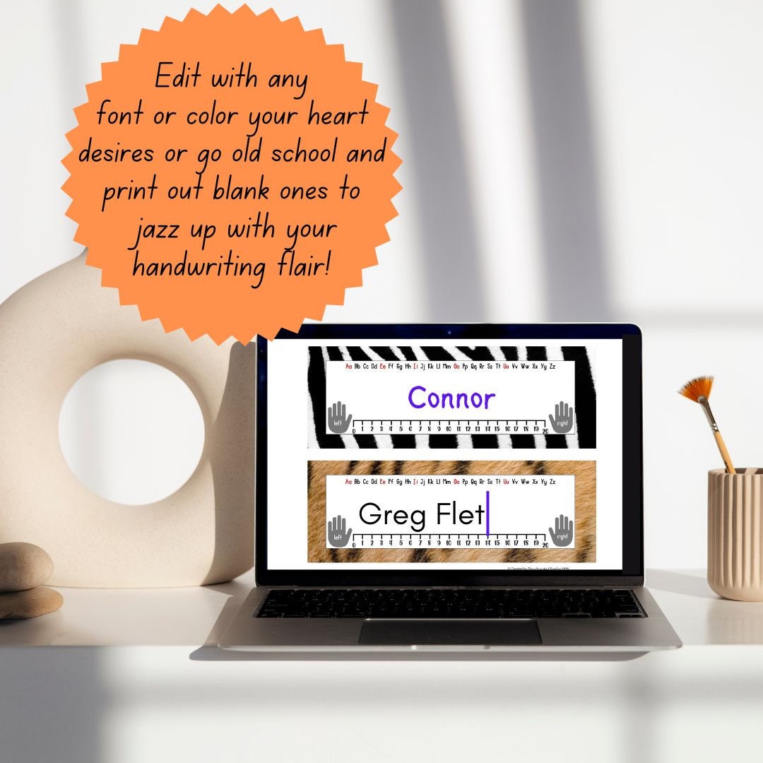 Printable Animal Print Student Name Tags | Printable Safari Theme ...