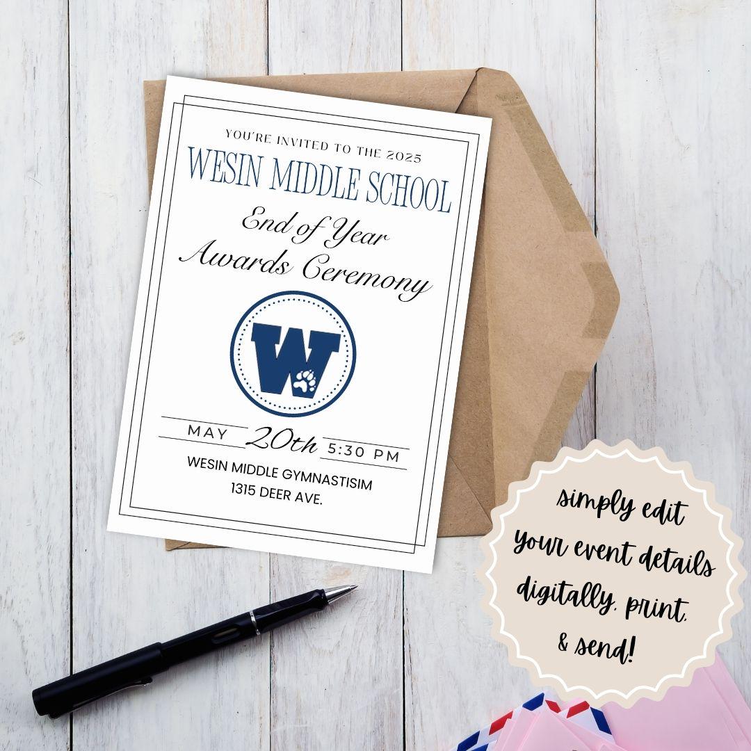 Printable Awards Ceremony Invitation | End of the School Year ...