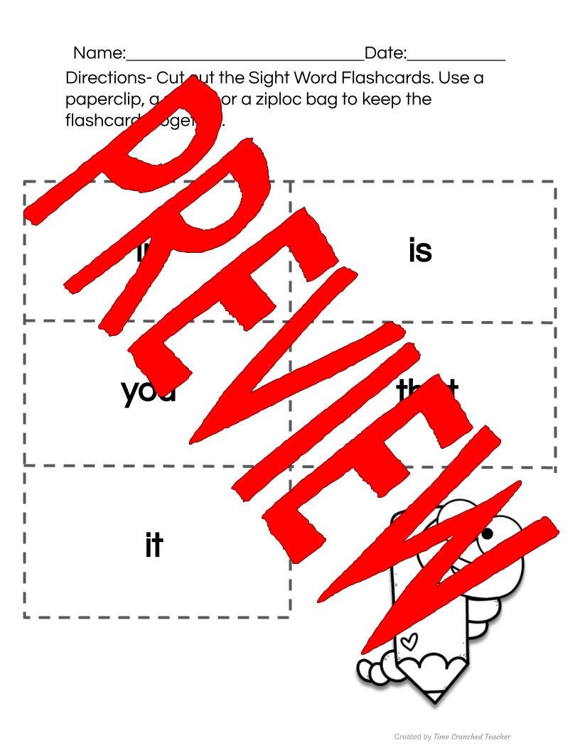 Kindergarten Sight Word Practice: 9 Pages of Quality Sight - Etsy