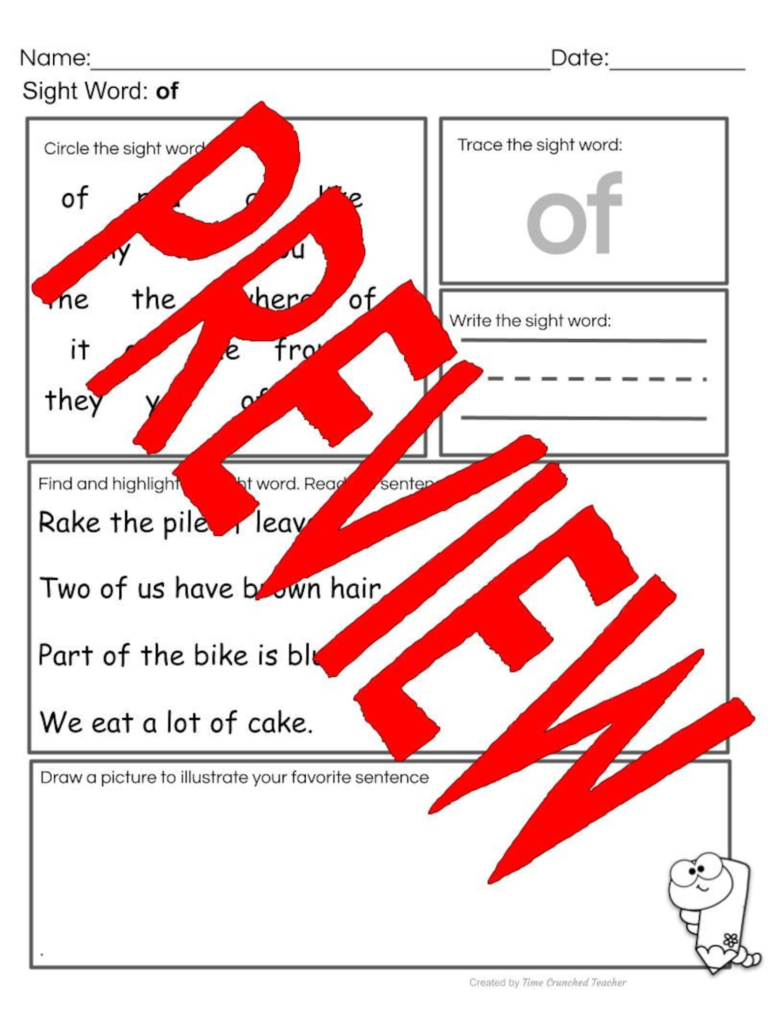 Kindergarten Sight Words | Fry's Words 1-5 | Printable Sight Word ...