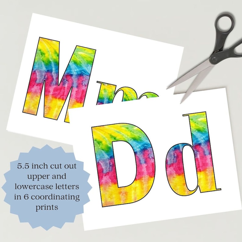 Printable Bulletin Board Lettering | Tie Dye Bulletin Board | Tie Dye ...