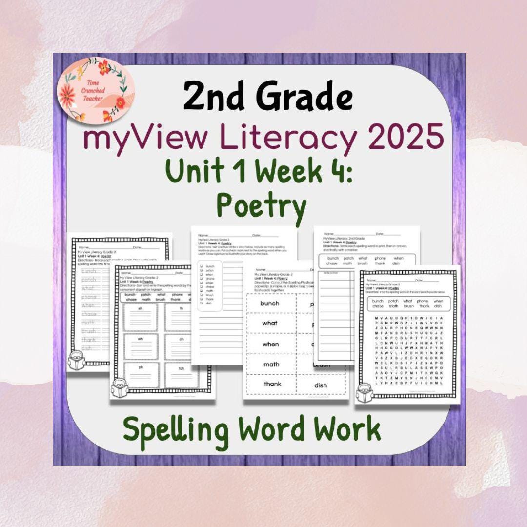 2nd Grade My View Literacy 2025 | Poetry | Spelling Word Work | 2nd ...